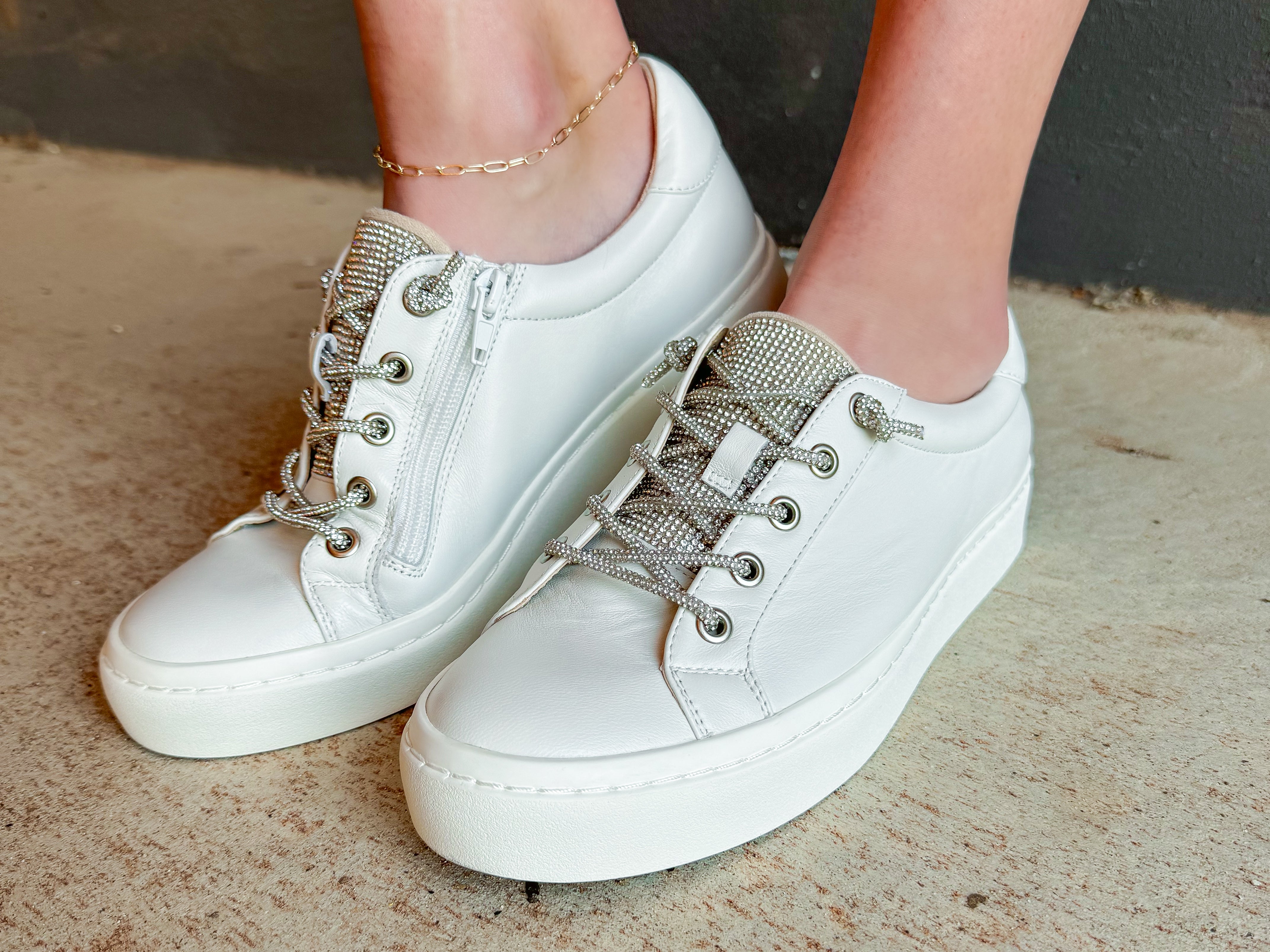 Vaneli Yasin Sneaker in White Nappa - Comfortable Leather Fashion Snea ...